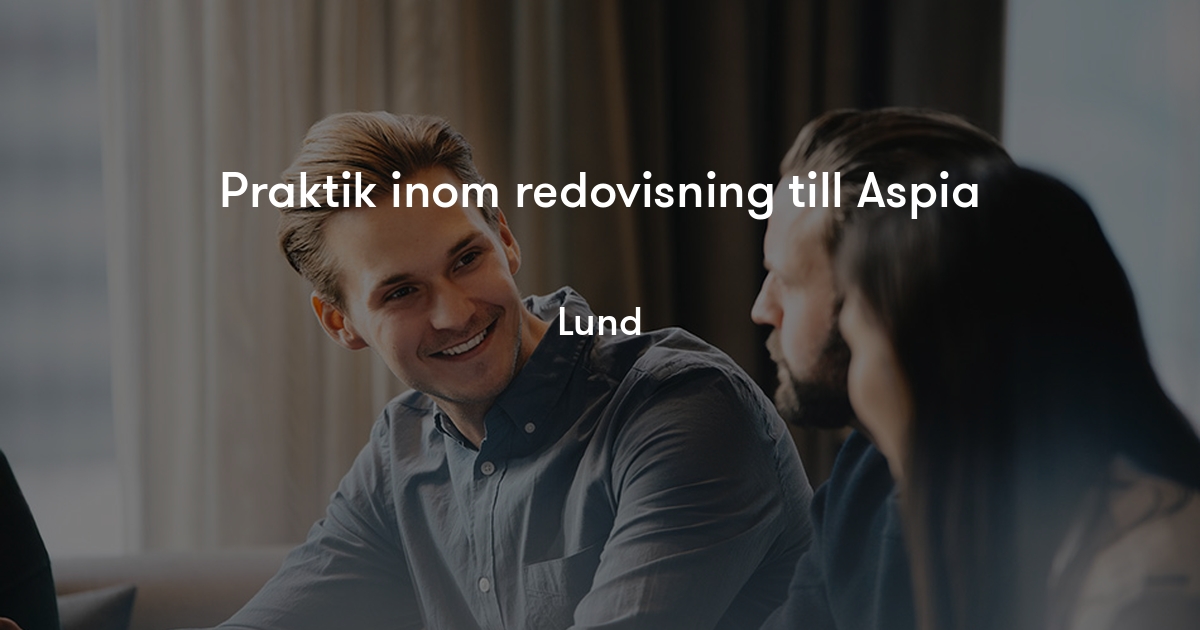 Praktik inom redovisning till Aspia - Aspia | Jobylon