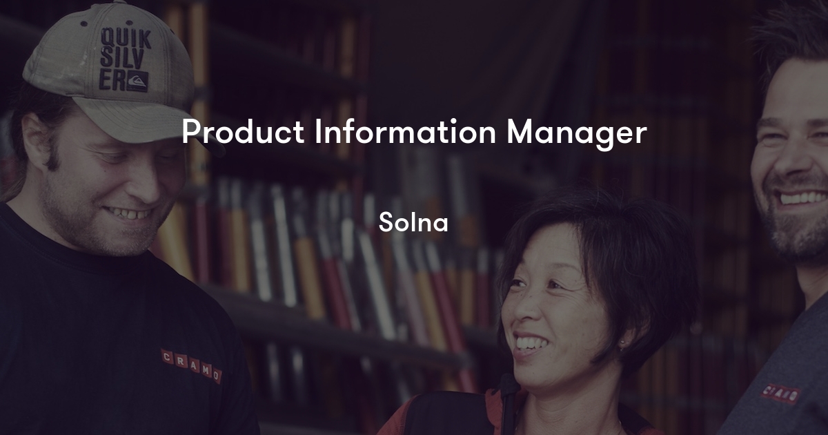 Product Information Manager - Cramo Services | Jobylon
