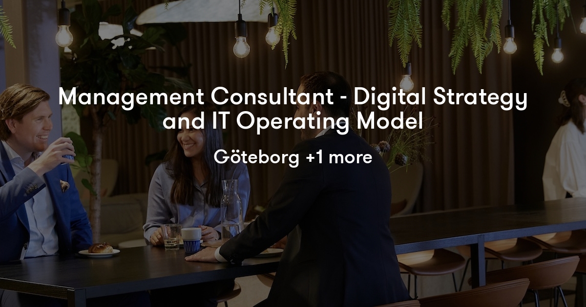 Management Consultant - Digital Strategy and IT Operating Model - KPMG | Jobylon