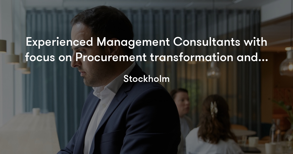 Experienced Management Consultants with focus on Procurement ...