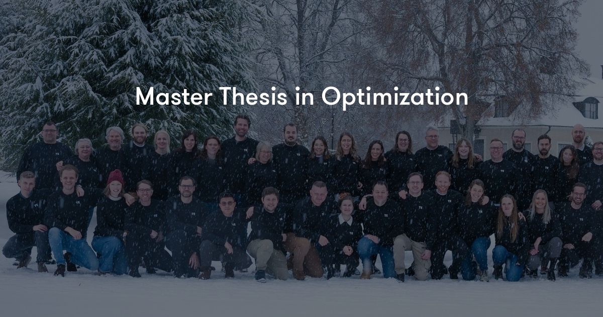 Master Thesis in Optimization - TimeEdit | Jobylon
