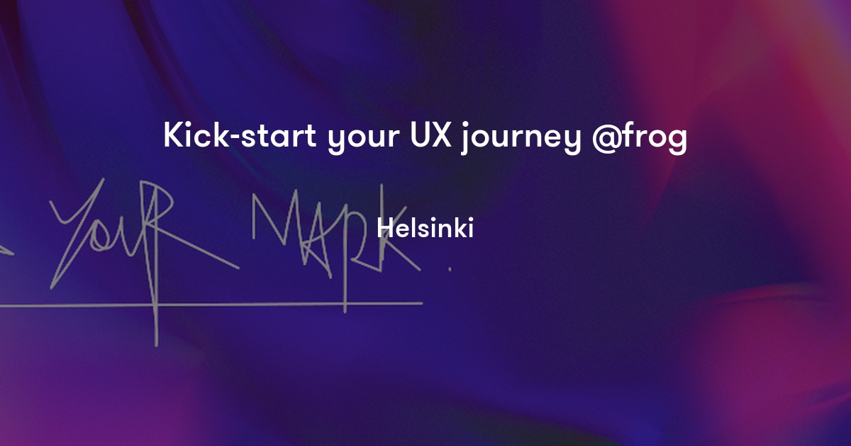 Kick-start your UX journey @frog - frog part of Capgemini Invent | Jobylon
