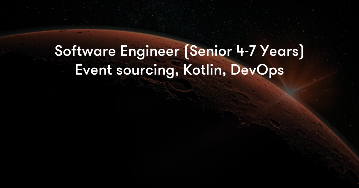 Software Engineer (Senior 4-7 Years) Event sourcing, Kotlin, DevOps - Rebtech | Jobylon