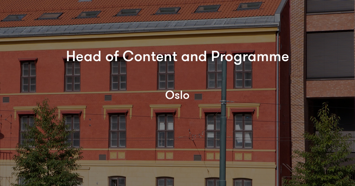 Head of Content and Programme - The Conduit Oslo | Jobylon