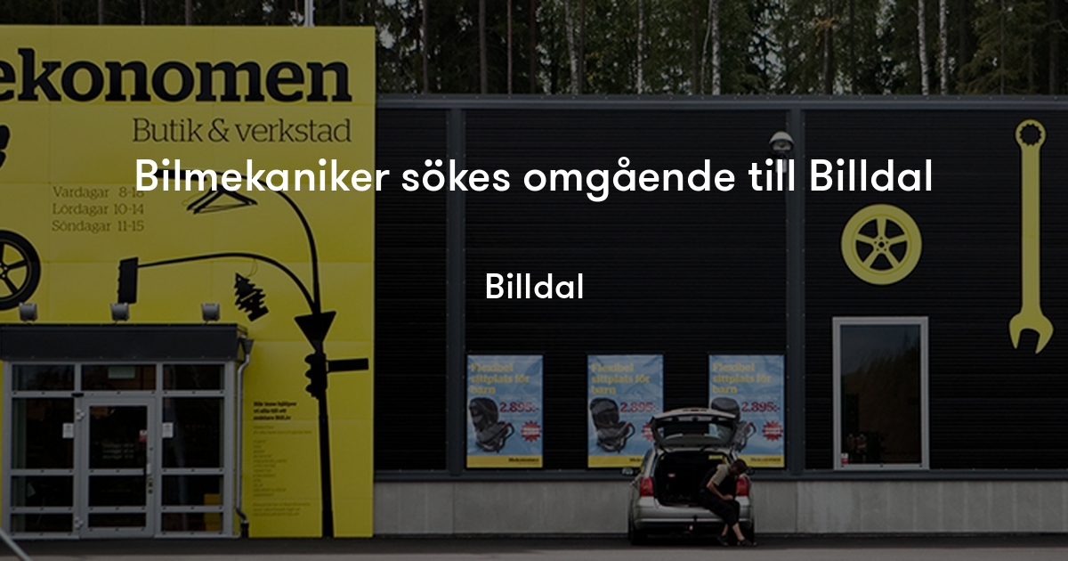 Bilmekaniker sökes omgående till Billdal - Mekonomen Sverige | Jobylon