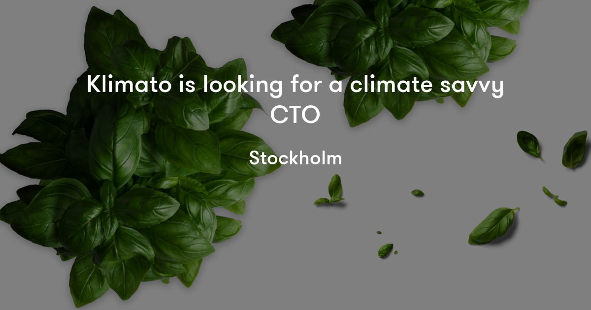 Klimato is looking for a climate savvy CTO - Klimato | Jobylon