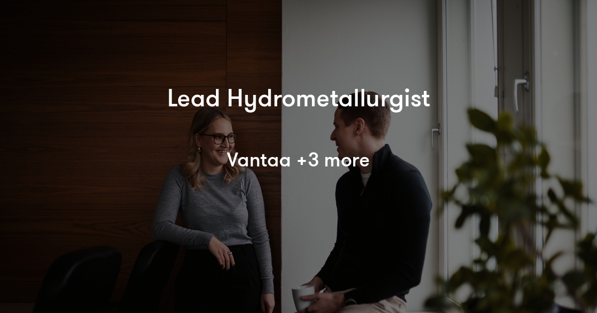 Lead Hydrometallurgist - Rejlers | Jobylon