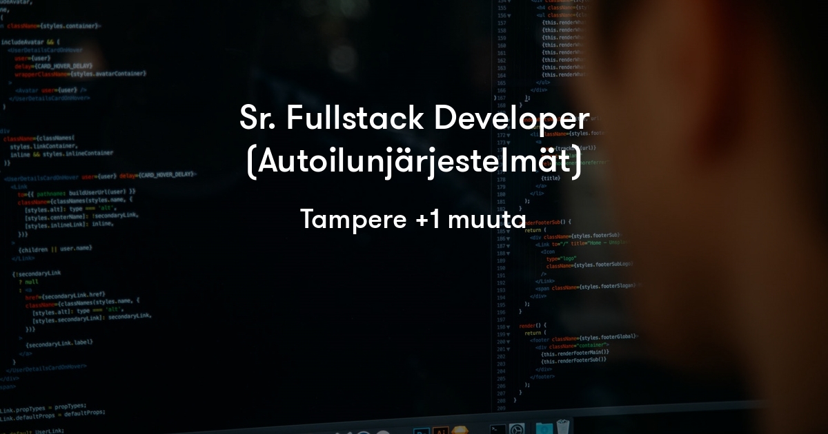 Sr. Fullstack Developer (Autoilunjärjestelmät) - Alma Media | Jobylon